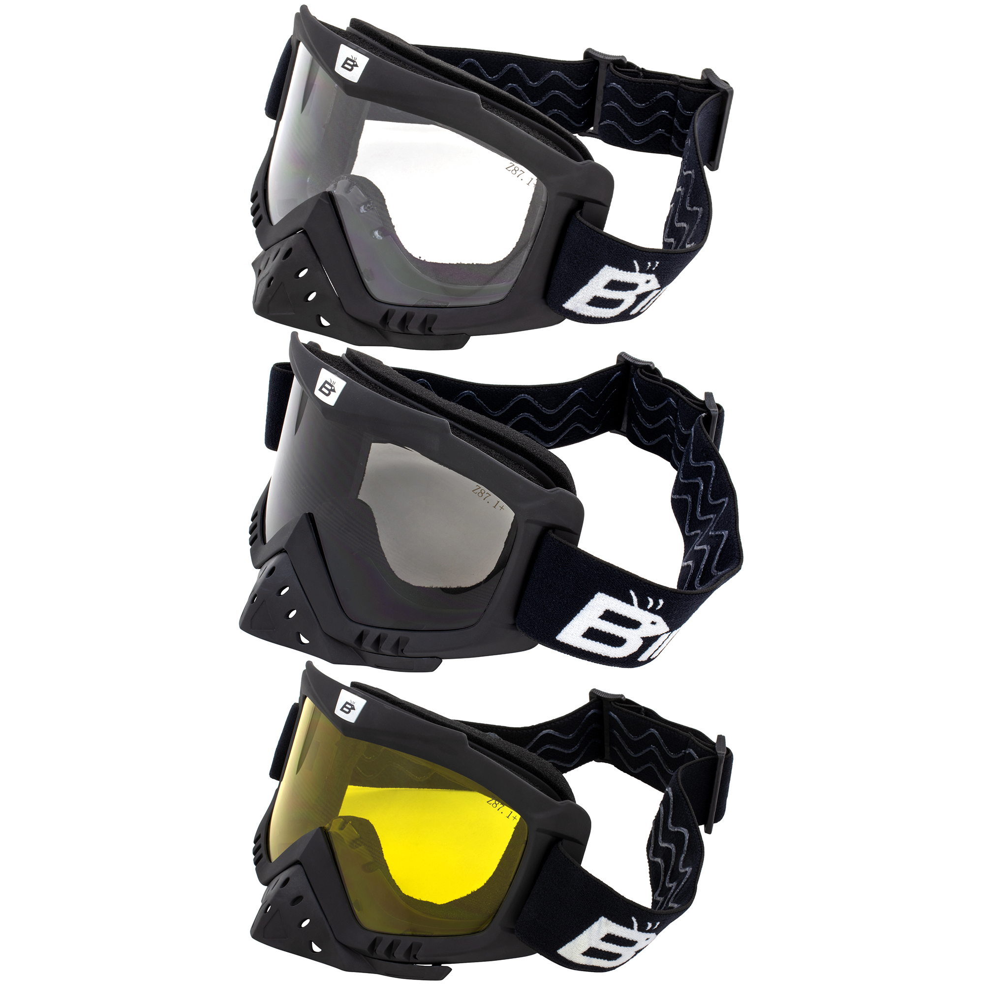 Birdz Eyewear Toucan Motorcycle ATV UTV Motocross Ski Padded Goggles ...