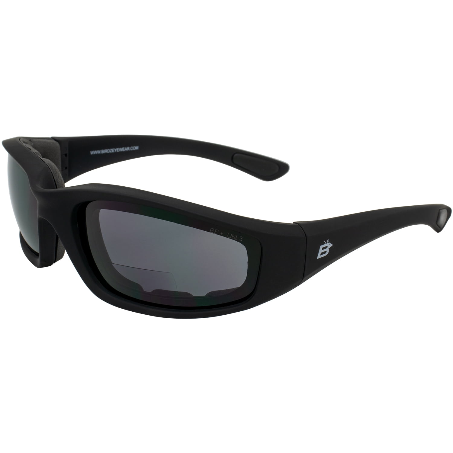 Birdz Eyewear Oriole Padded Safety Bifocal Motorcycle Sunglasses Black ...