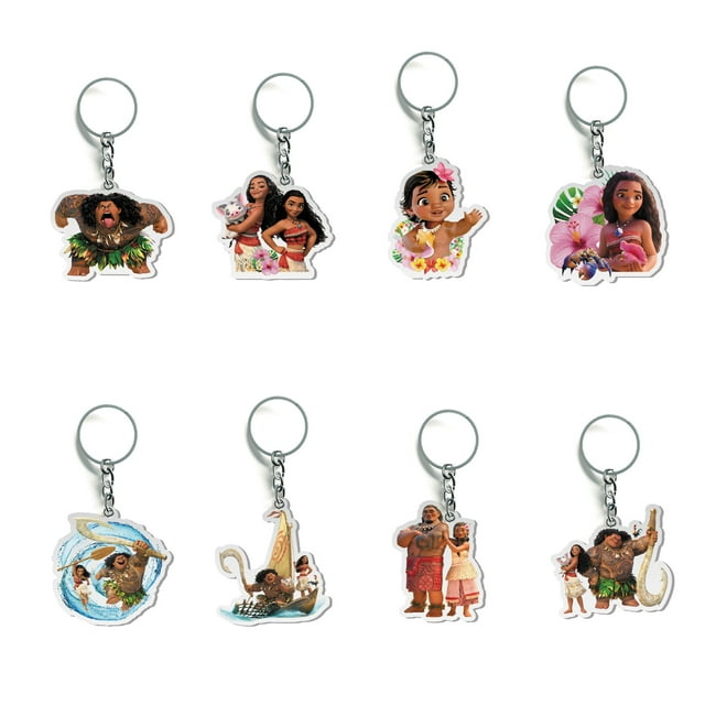 Birgaty 8Pack Moana Acrylic Keychains Moana Acrylic Keyrings Moana ...