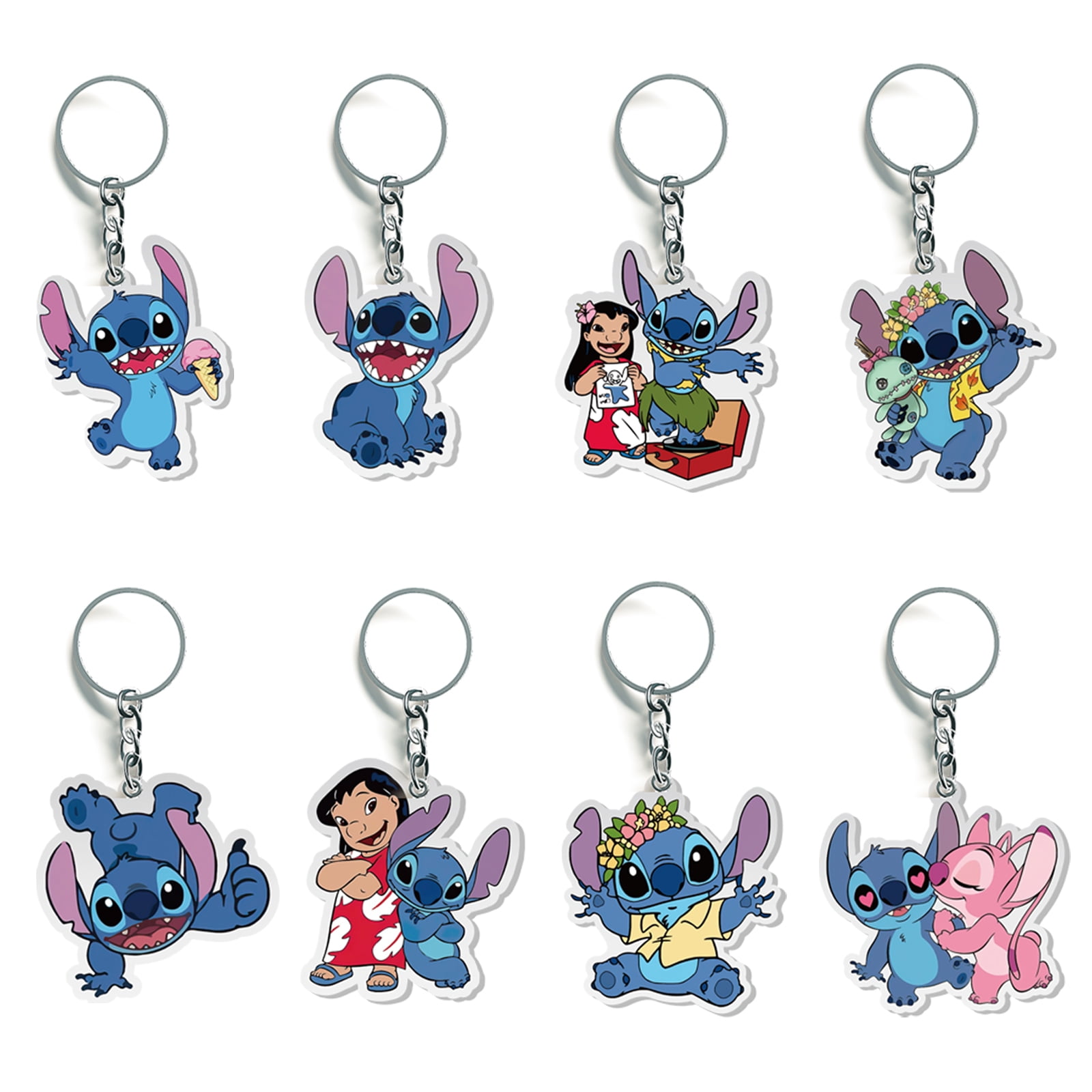 Birgaty 8Pack Stitch Acrylic Keychains Stitch Acrylic Keyrings Stitch ...