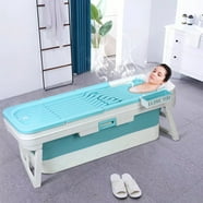 Portable Foldable Bathtub with Lid, Large Freestanding Soaking SPA Tub ...
