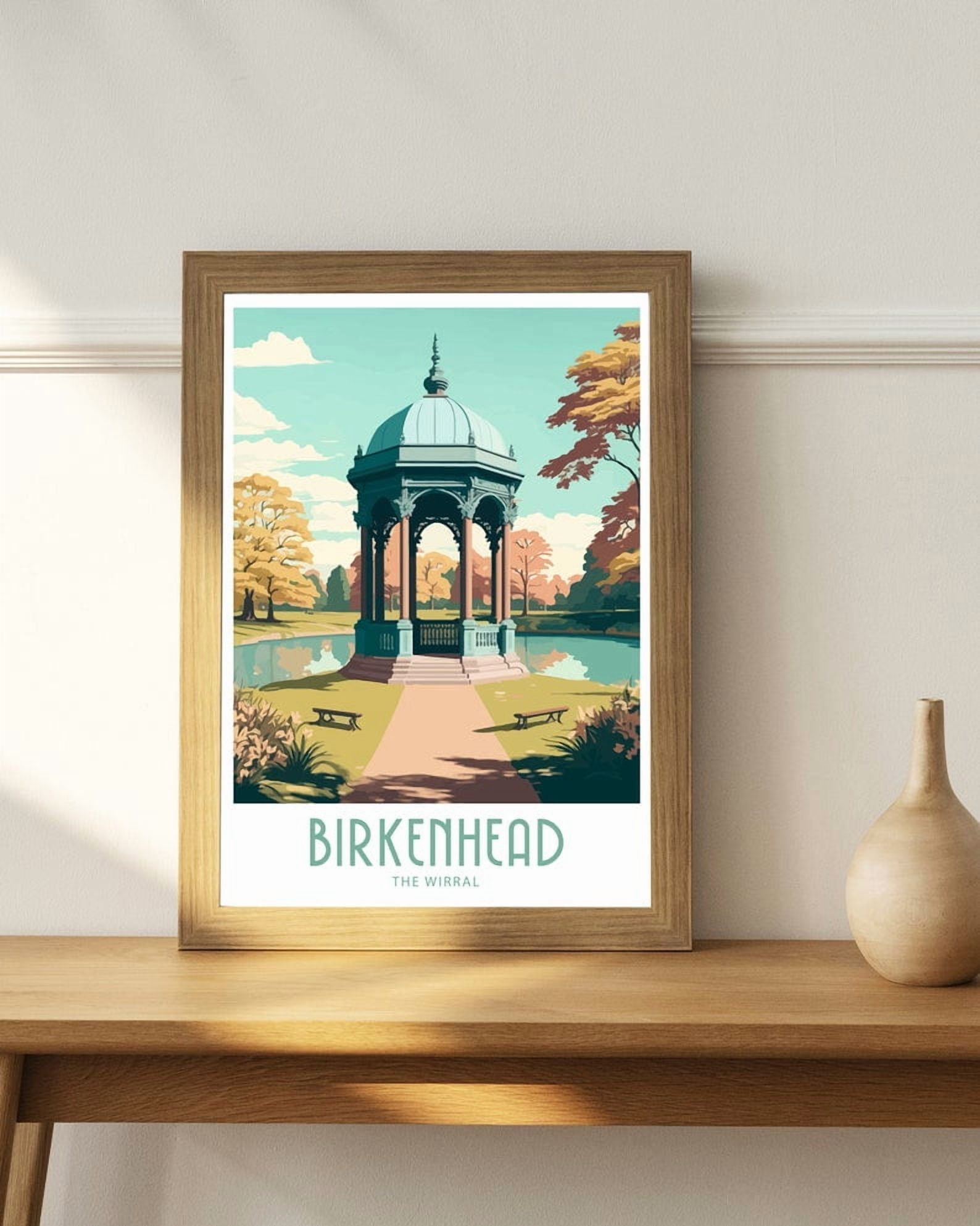 Birkenhead Wirral Wall Art Print, Birkenhead Travel Poster, UK Town ...