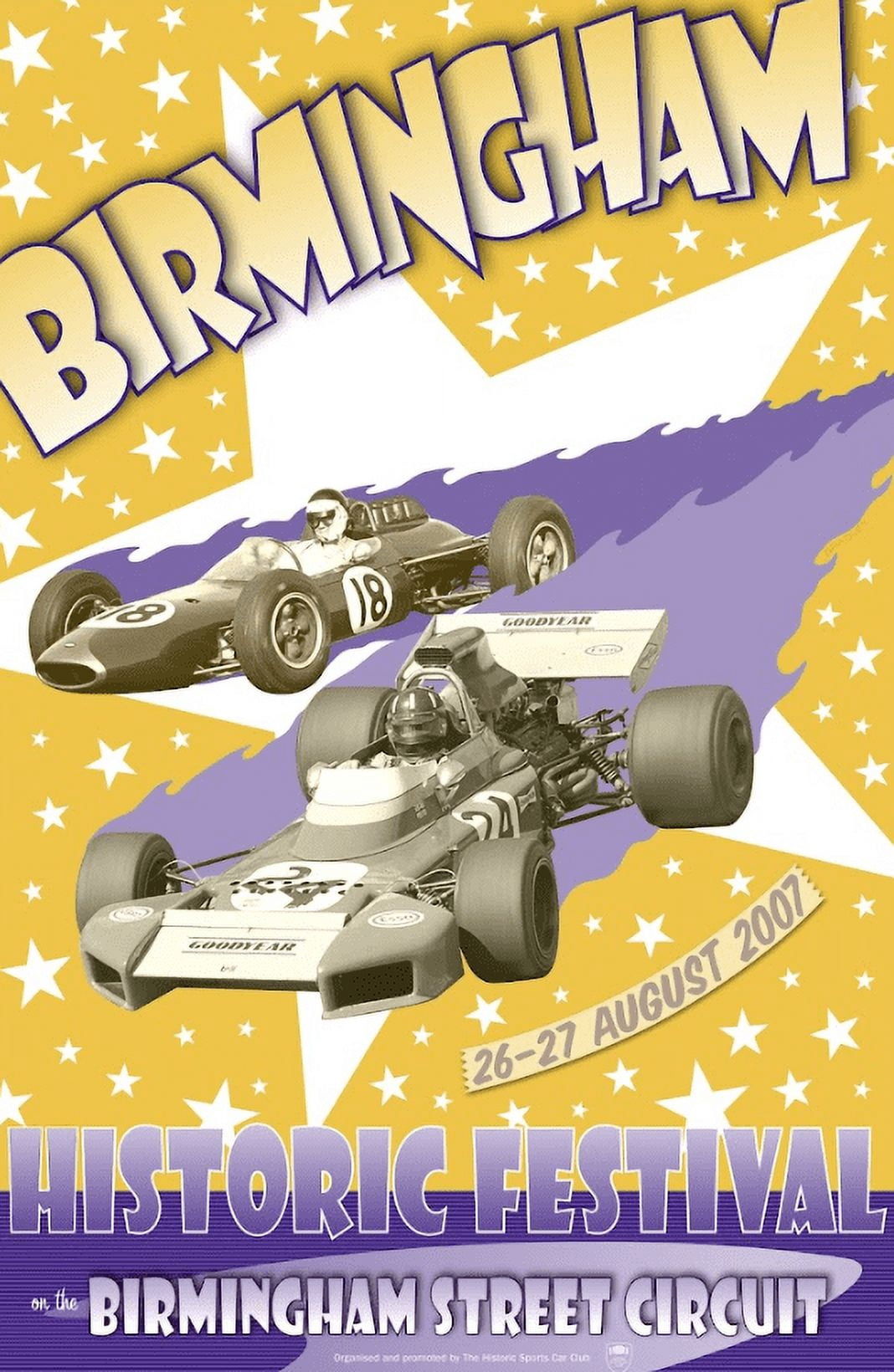 Birmingham Street Circuit 2007 Car Racing Poster - Iconic Urban Circuit ...