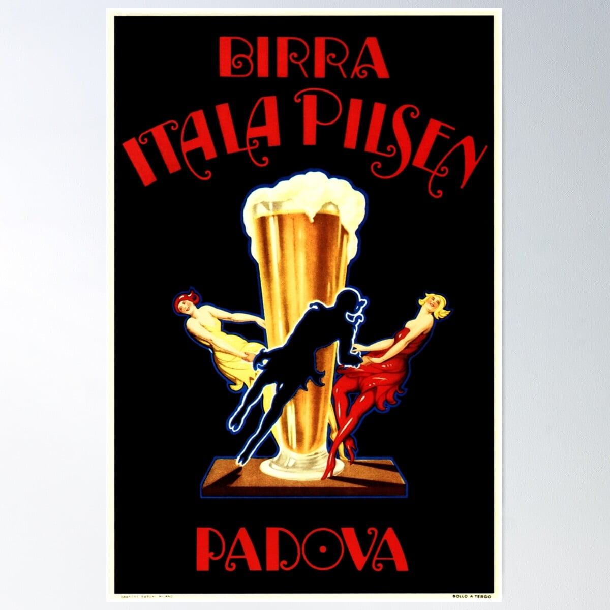 Birra Itala Pilsen Padova Italian Beer Vintage Italy Advertising Poster ...
