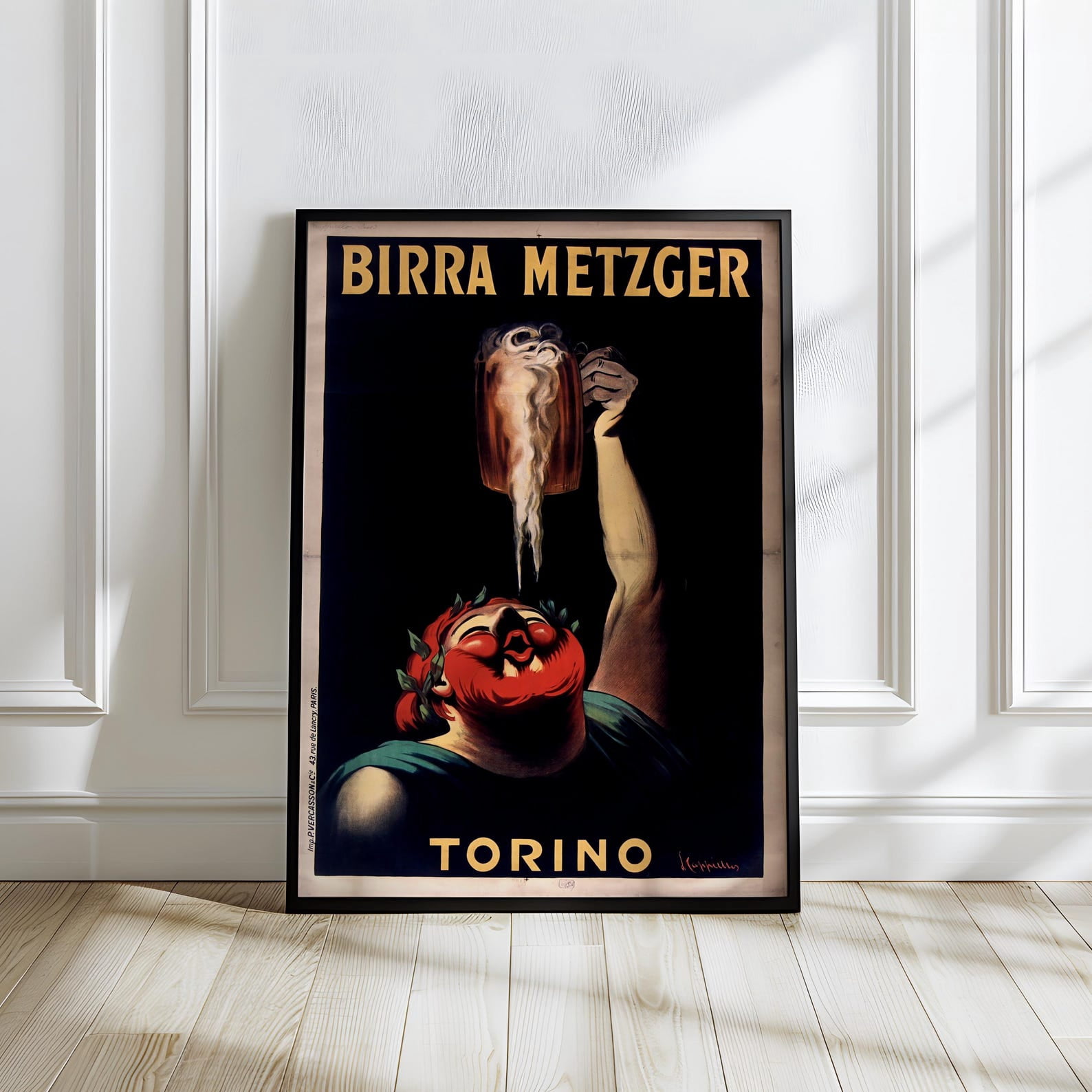 Birra Metzger Poster: Torino Beer Ad, Vintage Italian Pub Wall Art ...