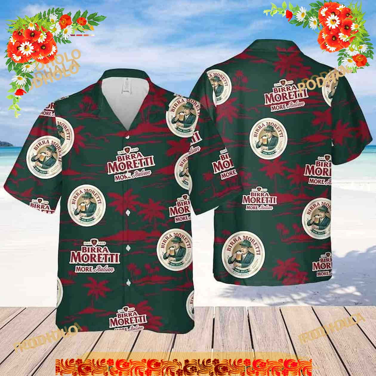 Birra Moretti Beer Funny Hawaiian Shirt Beach Gift For Him - Walmart.com