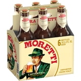 Birra Moretti Lager Beer, 6 Pack, 11.2 fl oz, Shelf Stable, Glass ...