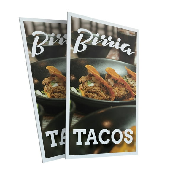 Birria Tacos (2-Pack) 24 Inch x 36 Inch Plastic Signs | Sign Insert 4mm ...