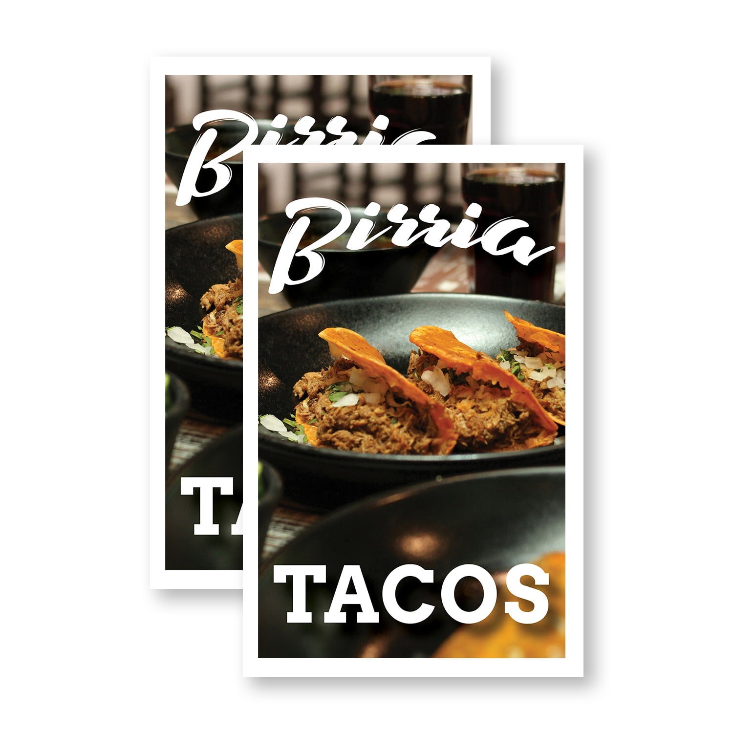 Birria Tacos (2-Pack) 24 Inch x 36 Inch Vinyl Decals | Sign Insert Peel ...