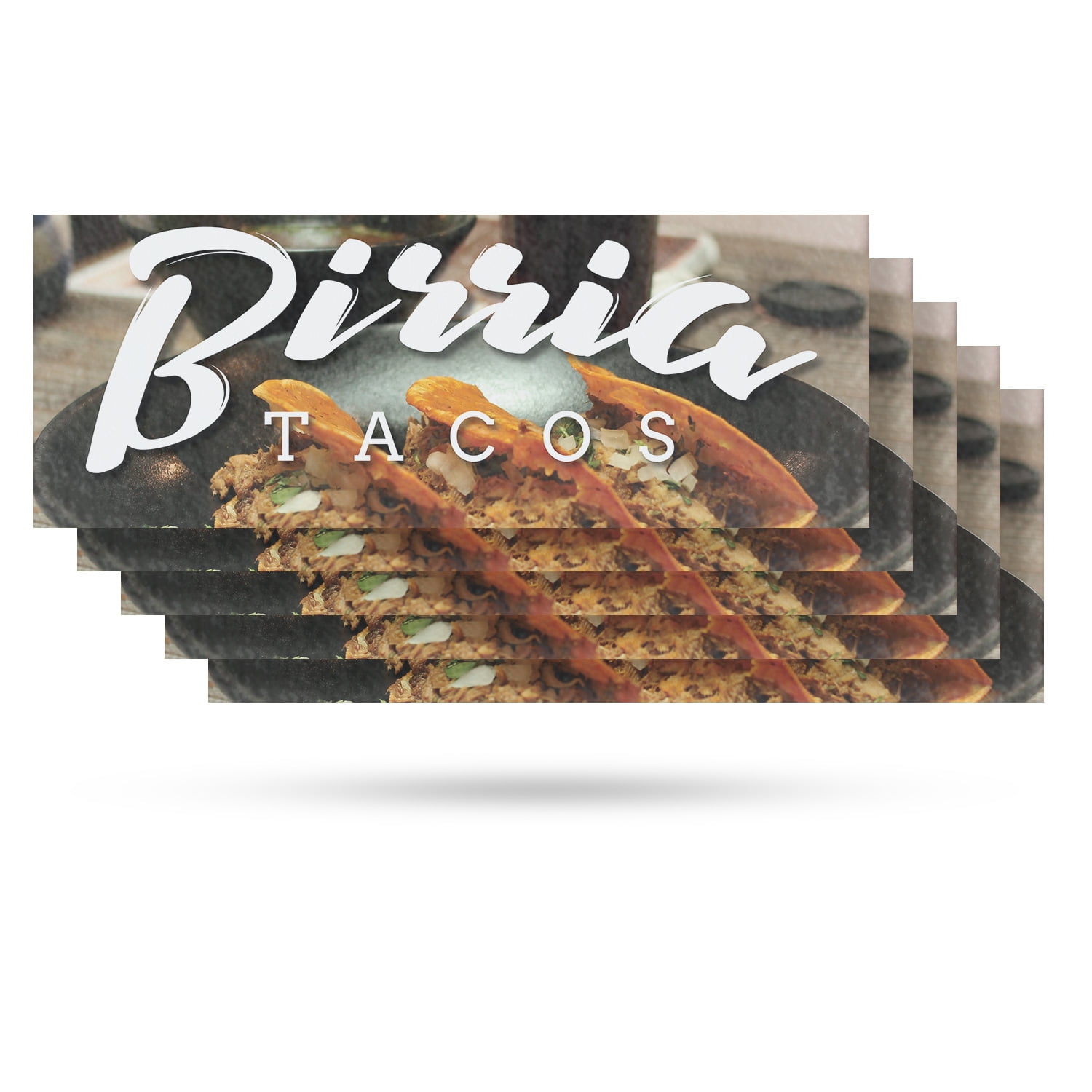 Birria Tacos Vinyl Decal 5 Pack of 12 Inch x 5 Inch Weatherproof Heavy ...
