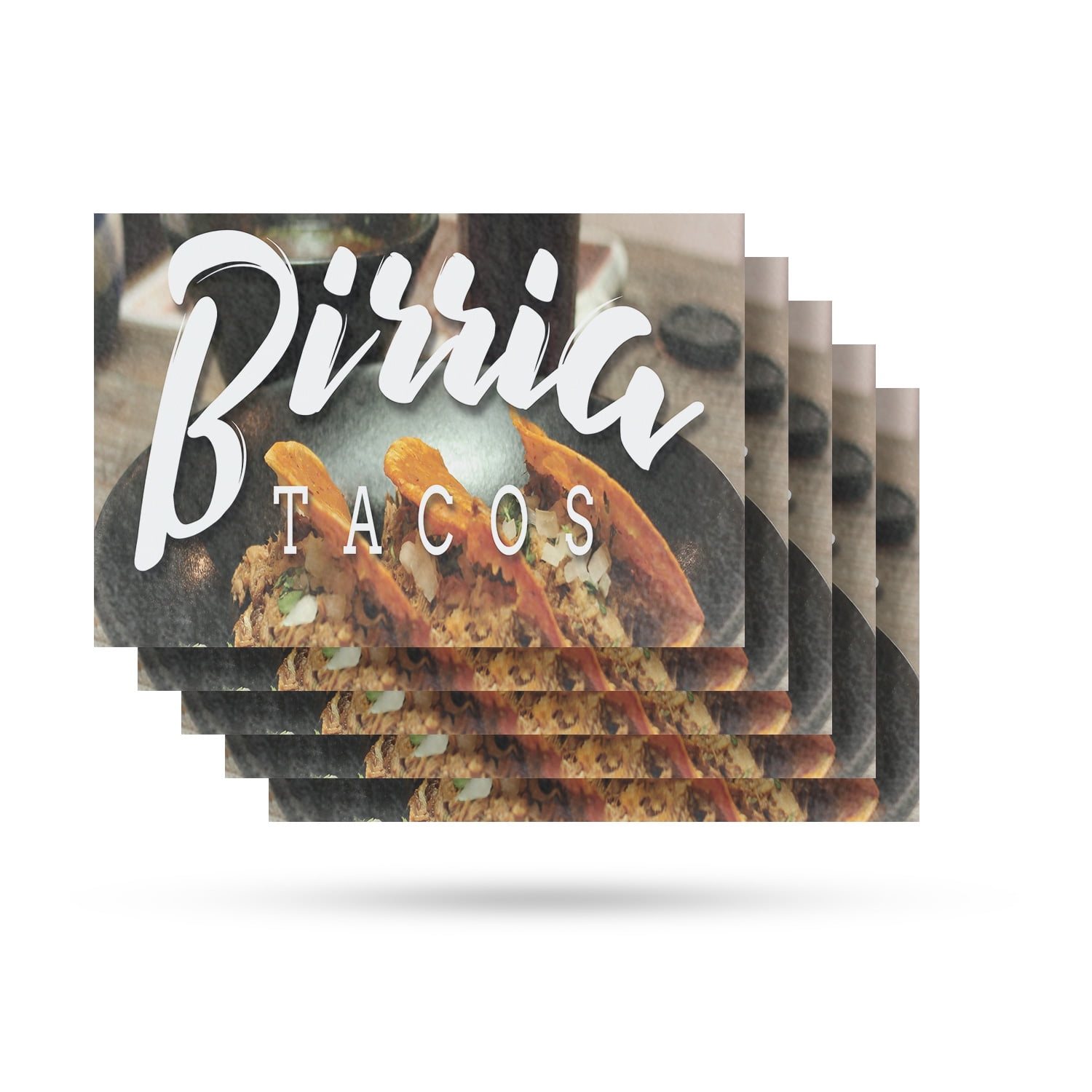 Birria Tacos Vinyl Decal 5 Pack of 18 Inch x 24 Inch Weatherproof Heavy ...