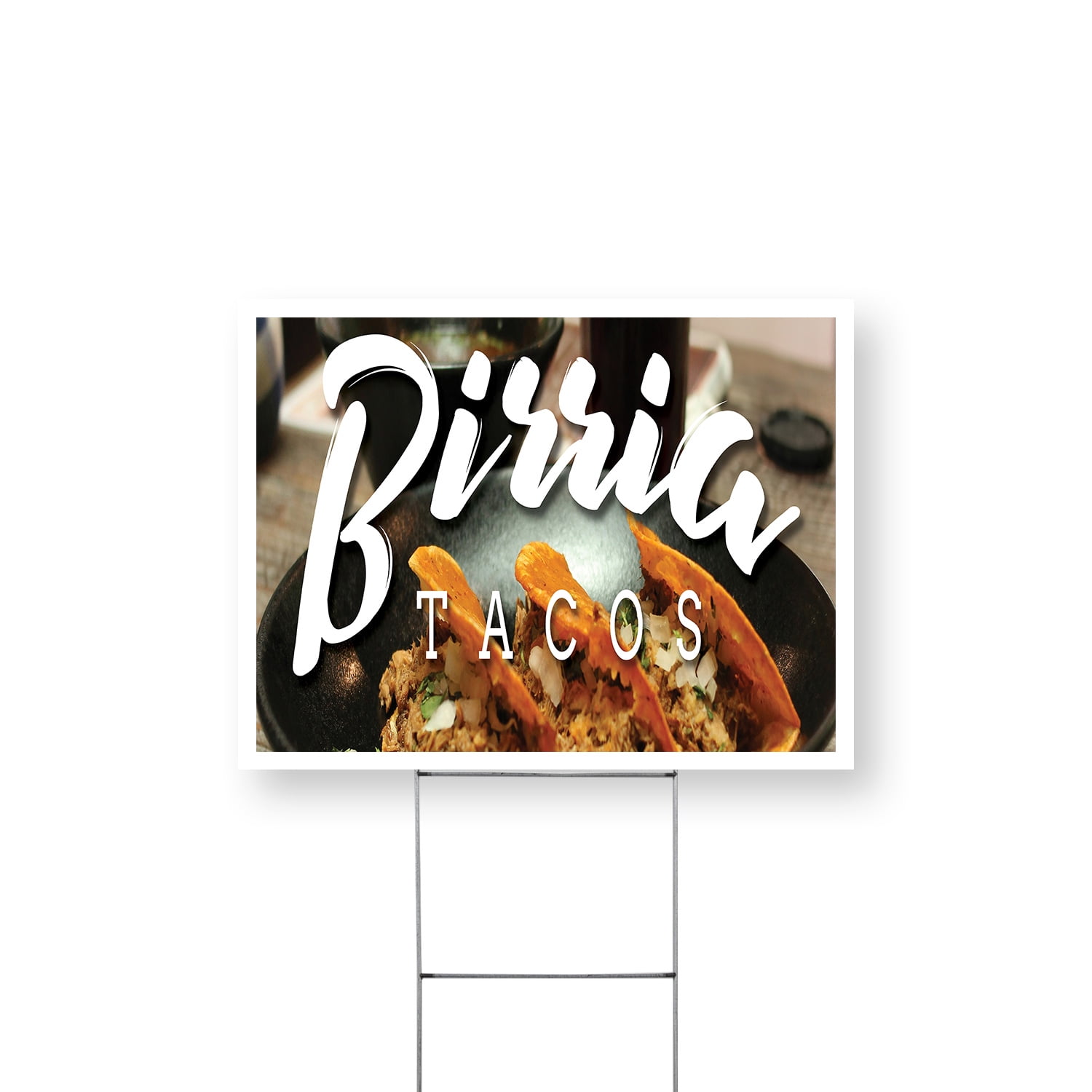 Birria Tacos Yard Sign 18 Inch x 24 Inch Double Sided Weatherproof ...