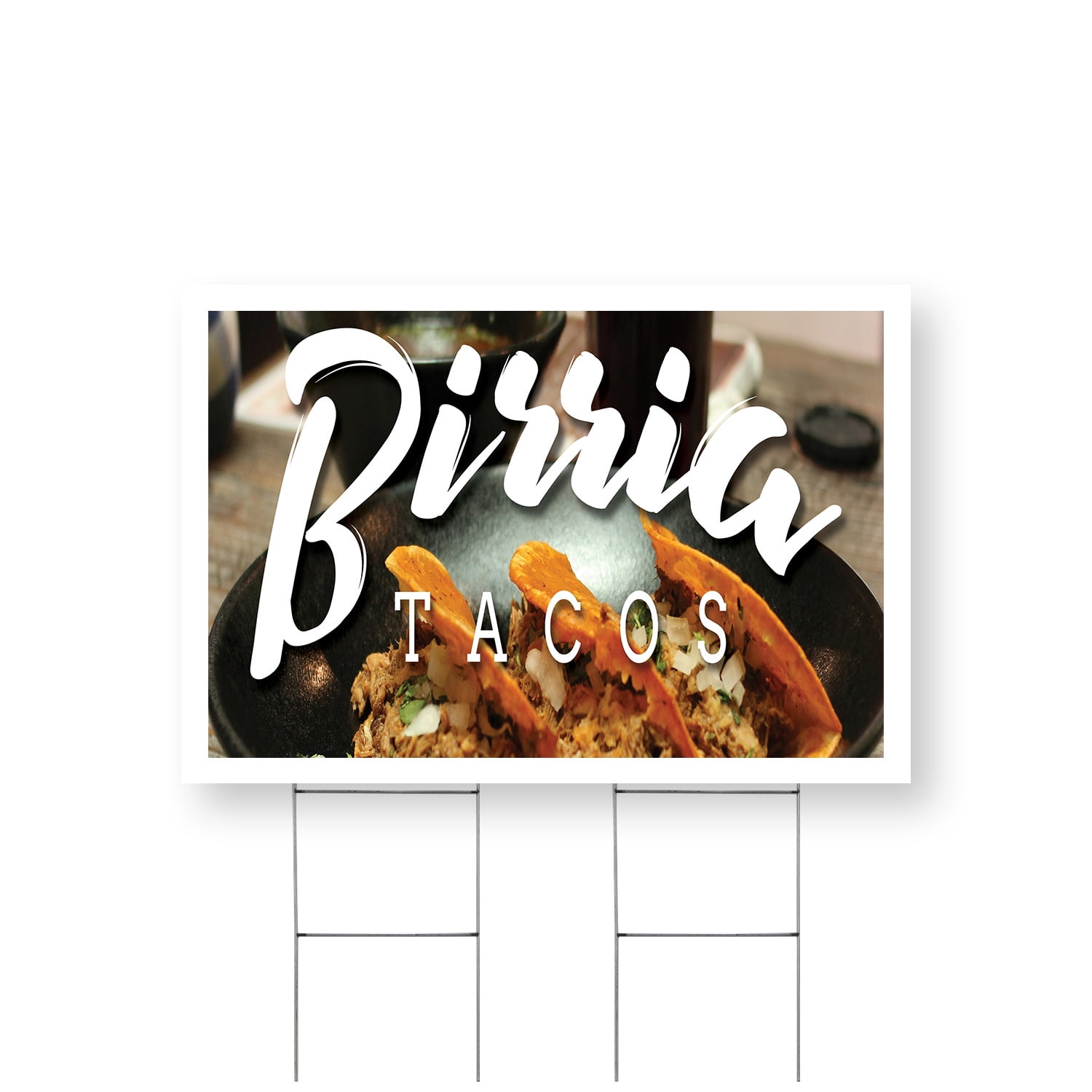 Birria Tacos Yard Sign 24 Inch x 36 Inch Double Sided Weatherproof ...