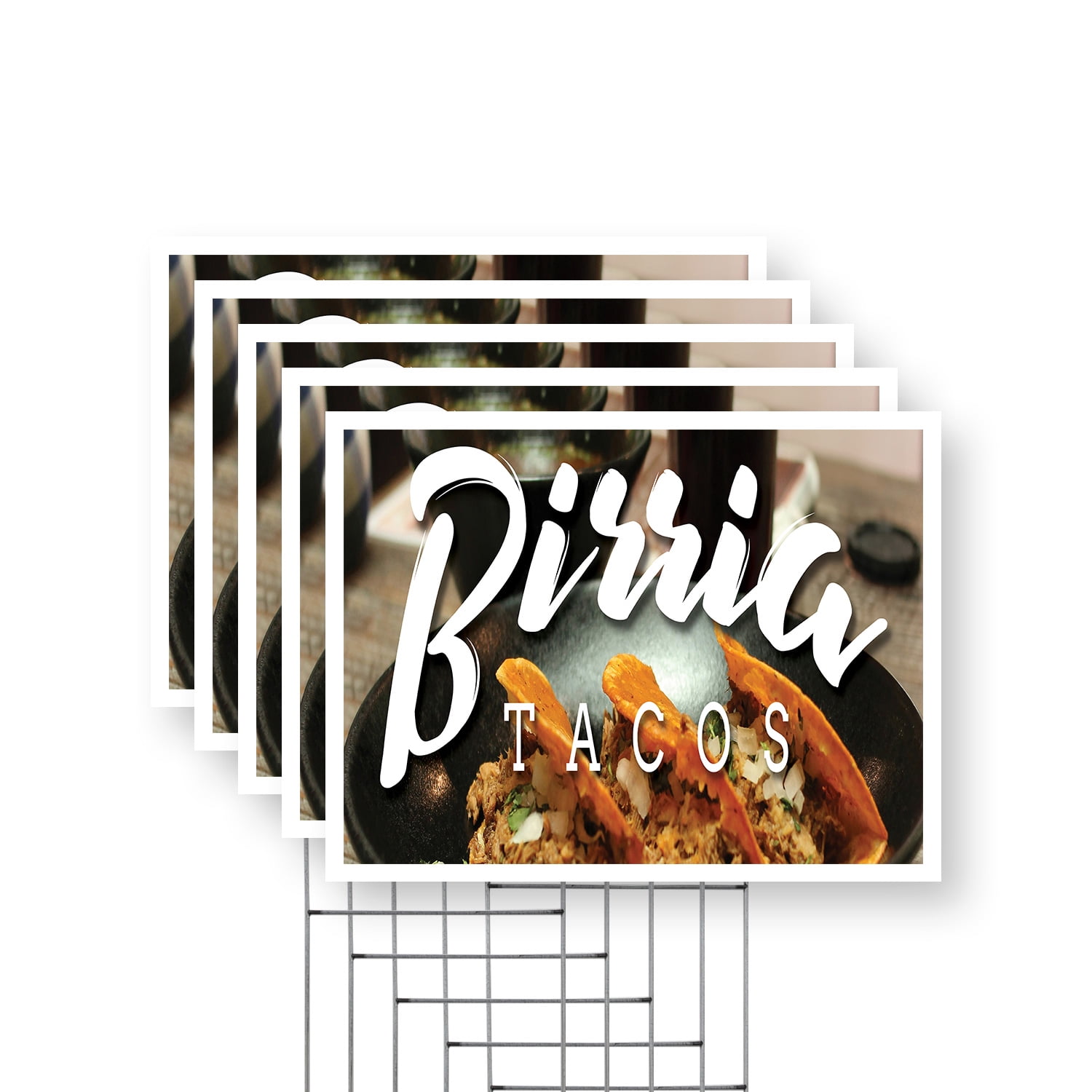 Birria Tacos Yard Sign 5 Pack of 18 Inch x 24 Inch Double Sided ...
