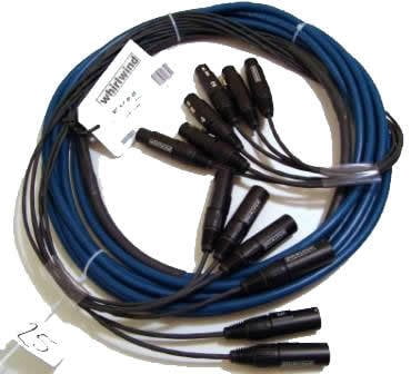 Birsppy Whirlwind Audio Multitrack Snake, 4 XLRF to 4 XLRM, 10', Fan to ...