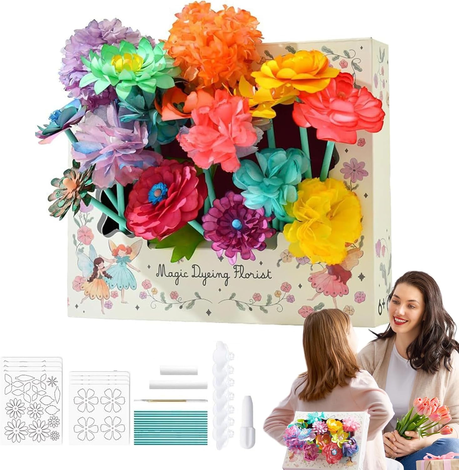 Birtern Handmade Paper Flower Kit | Flower Crafts for Kids ...