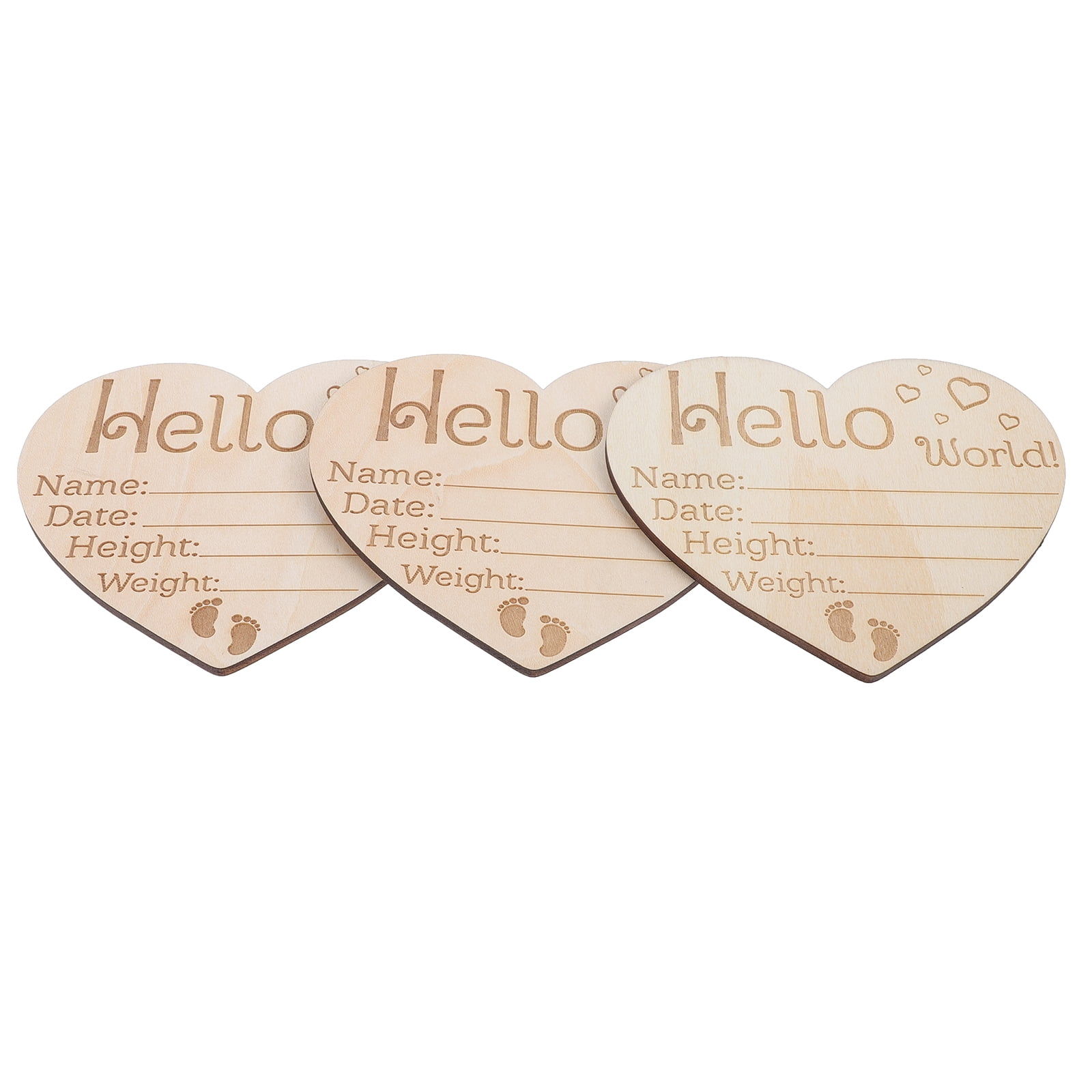 Birth Announcement Sign 3 Pcs Nursery Baby Name Signs Emblems Tag ...