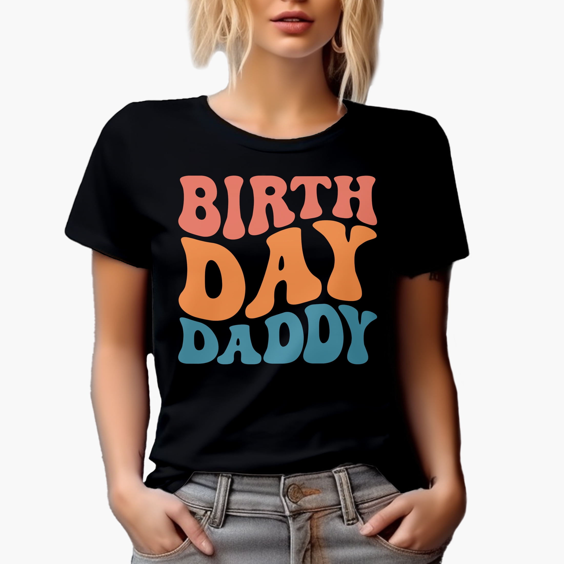 Birth Day Daddy, Dad's Birthday Party Themed, Groovy Retro Wavy Text ...