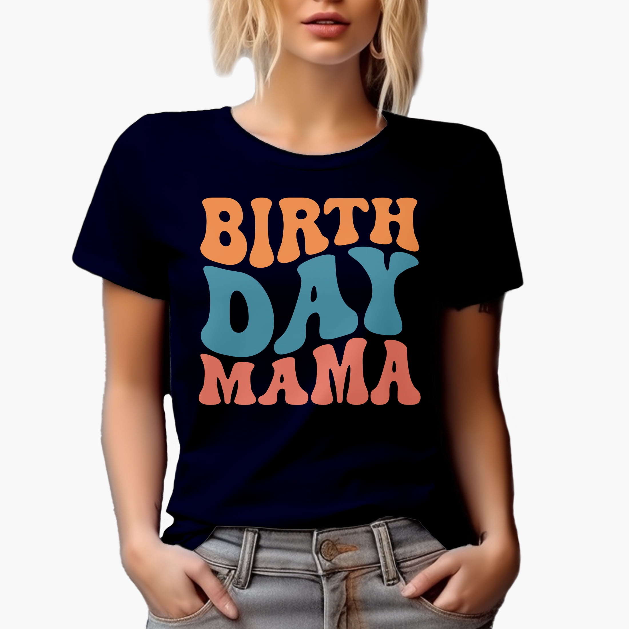 Birth Day Mama, Mom's Birthday Party Themed, Groovy Retro Wavy Text ...