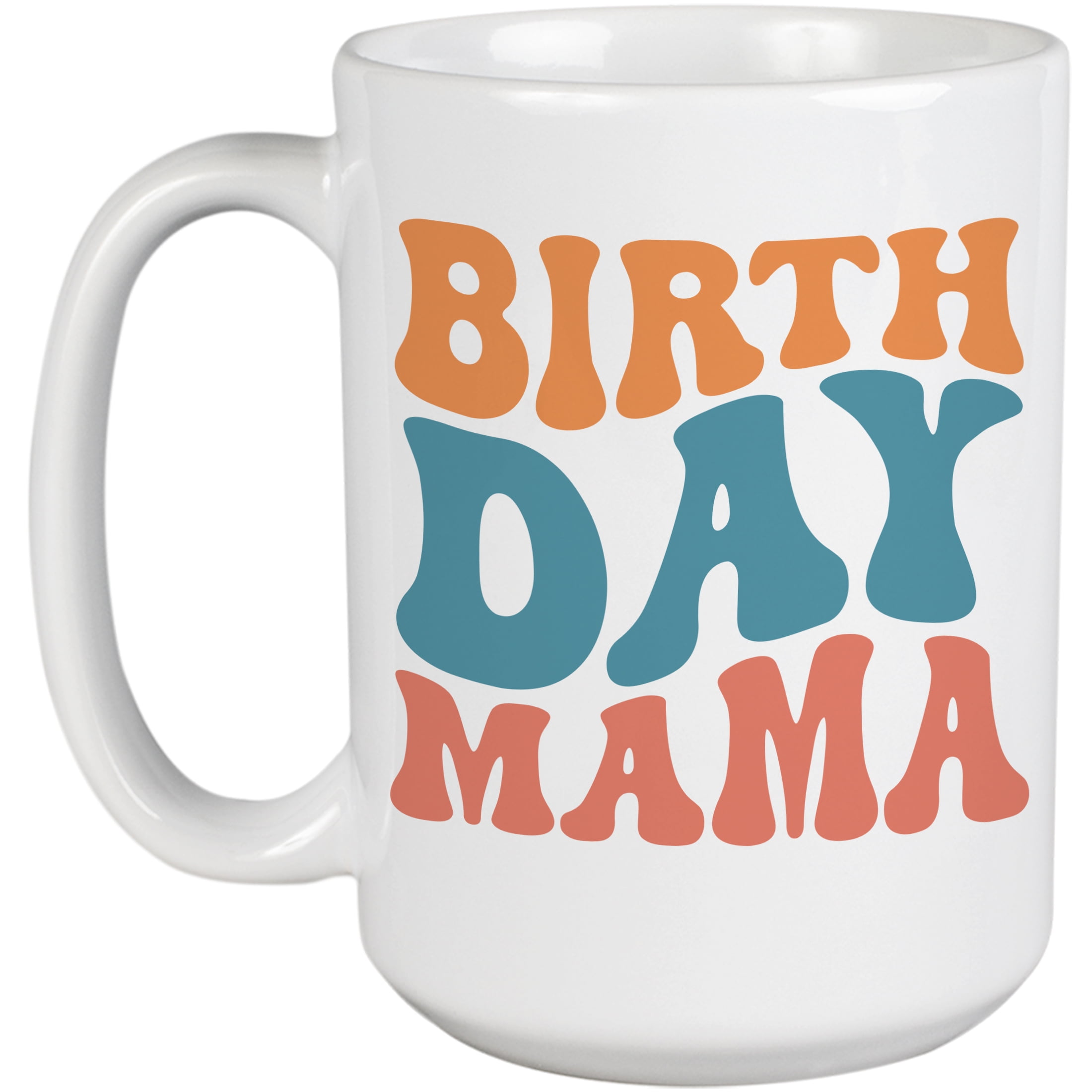 Birth Day Mama, Mom's Birthday Themed, Groovy Retro Wavy Text Merch ...