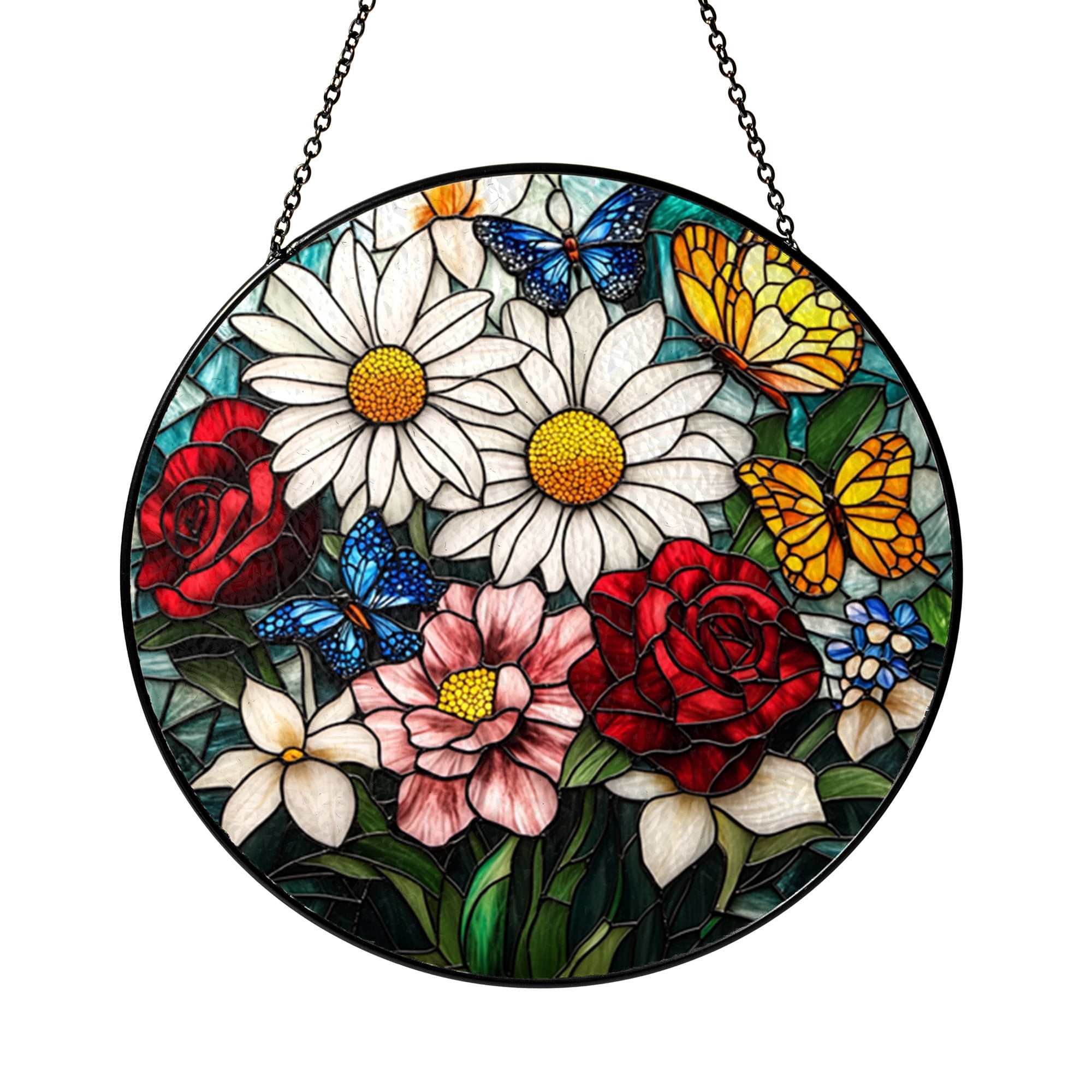 Birth Flower Custom Glass Sun Catcher Window Decoration Garden Inspired ...