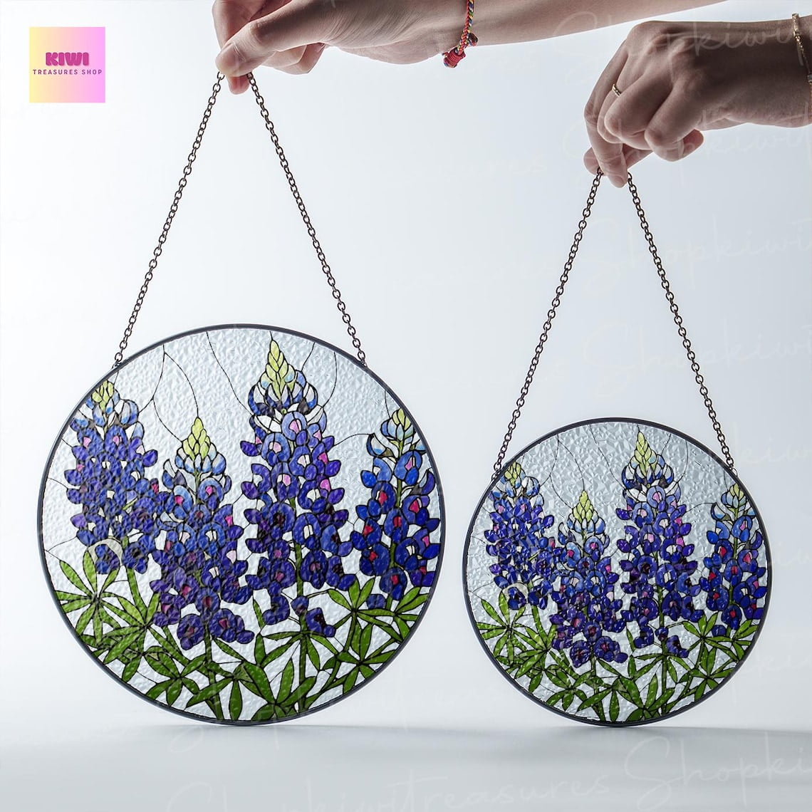 Birth Flower GLASS Suncatcher, Texas Bluebonnet Suncatcher, Texas ...