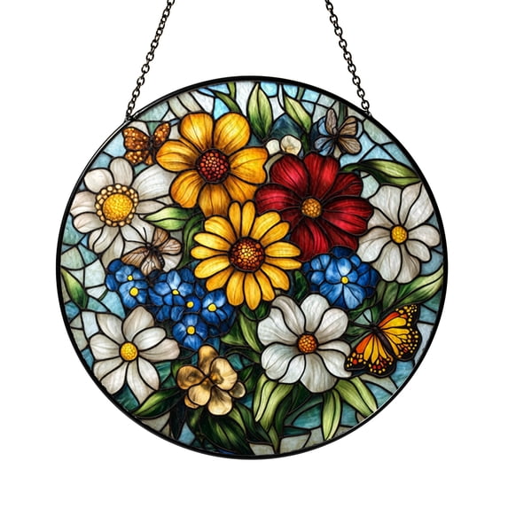 Birth Flower Glass Suncatcher Window Hanging Decor, Meaningful ...
