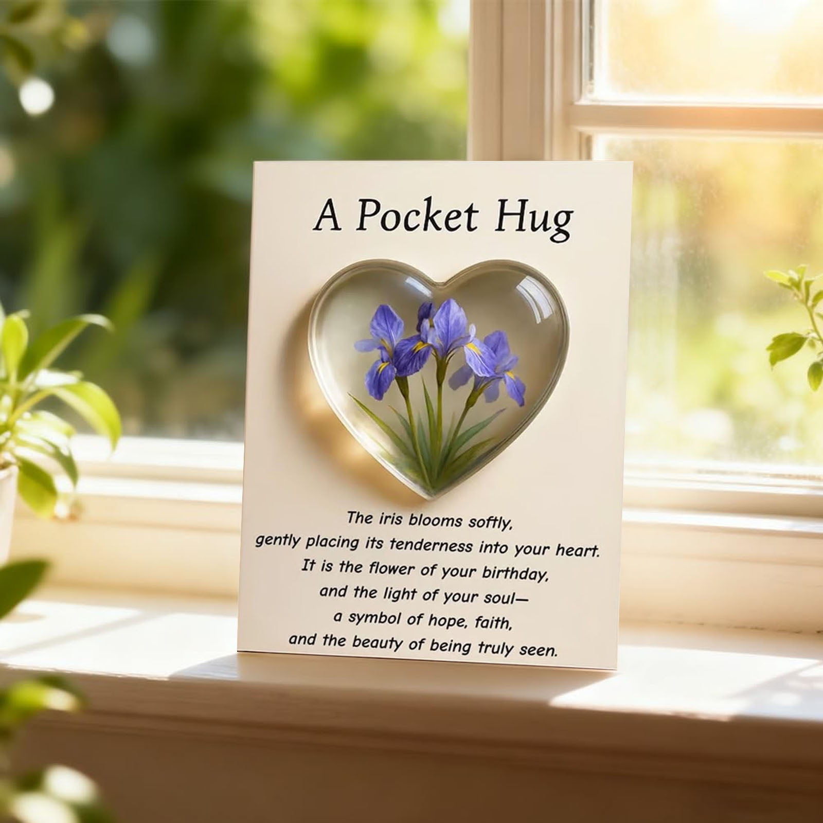 Birth Flower Pocket Hug, Pockethug Heart with Greeting Cards, Twelve ...