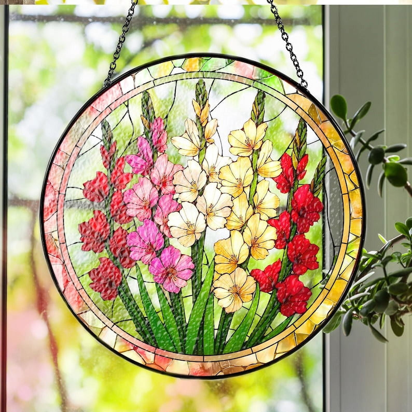 Birth Flower Stained Glass Suncatcher – Floral Window Hanging, A Unique ...