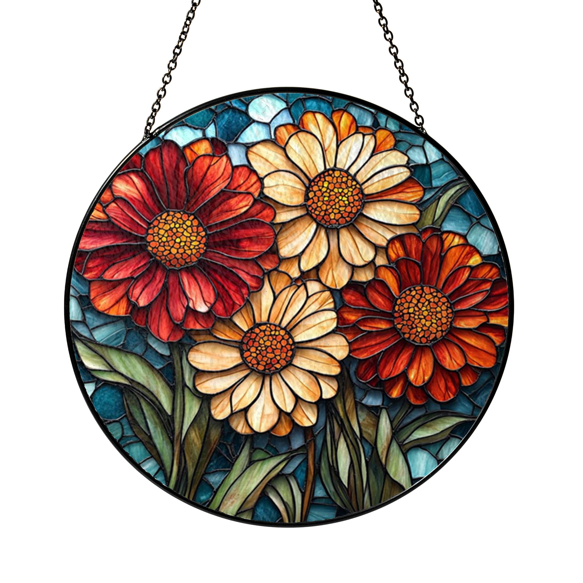 Birth Flower Window Suncatcher Glass Decor, Symbolic Floral Hanging ...