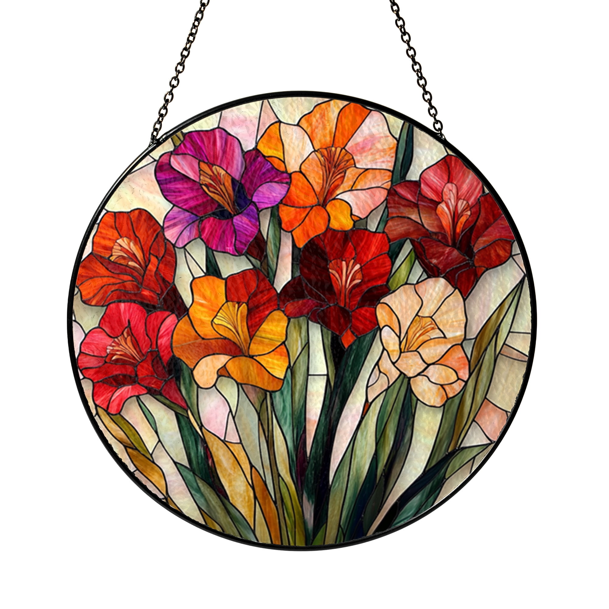 Birth Flower Window Suncatcher, Stained Glass Inspired Floral Art for ...