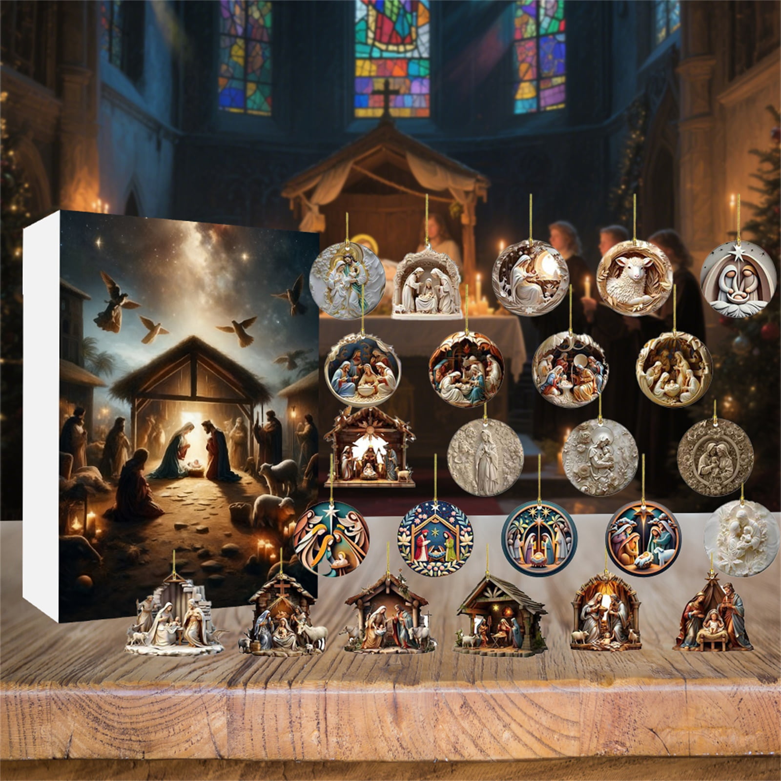 The Birth of Jesus Advent Calendar, 24 Days Christmas Countdown ...