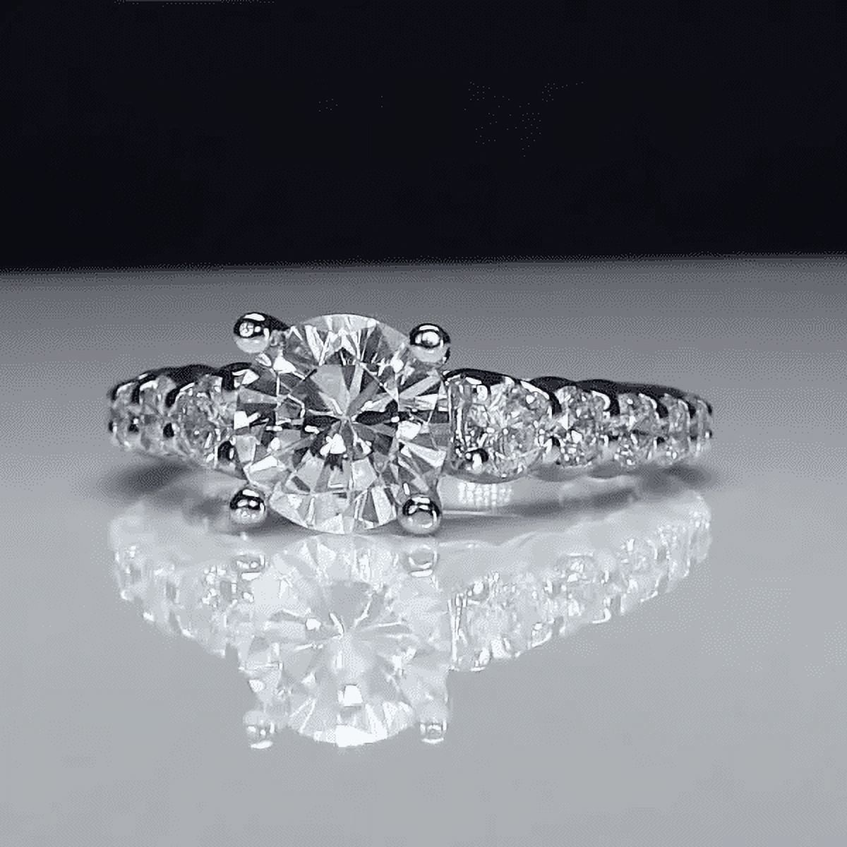 Birth Jewel 1.9 Ct Round Brilliant Cut Diamond Rings – 14K White Gold ...