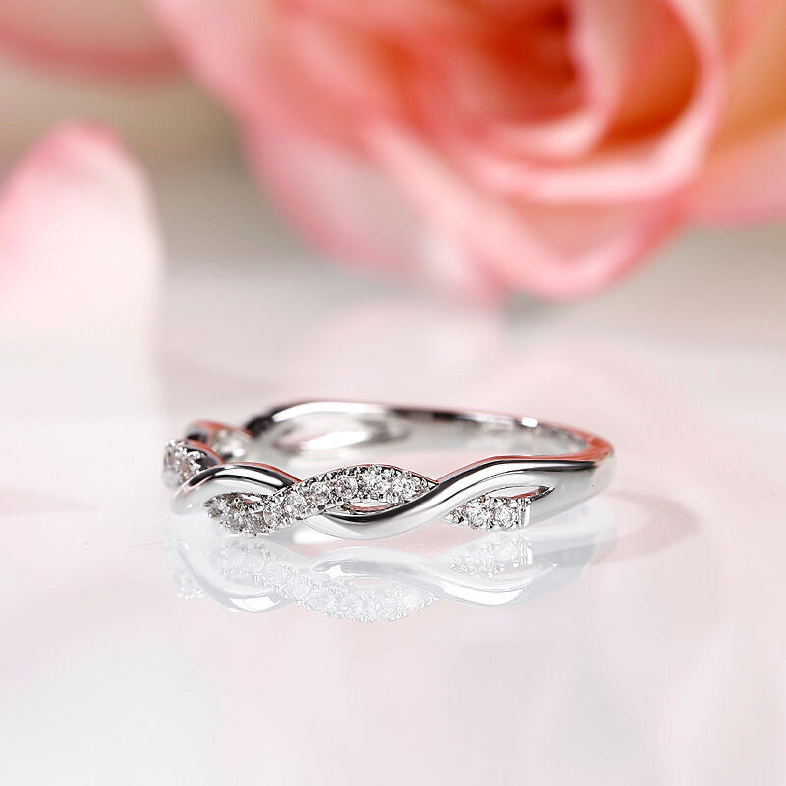 Birth Jewel 1 Ct Brilliant Round Cut Diamond Ring - 14K White Gold ...