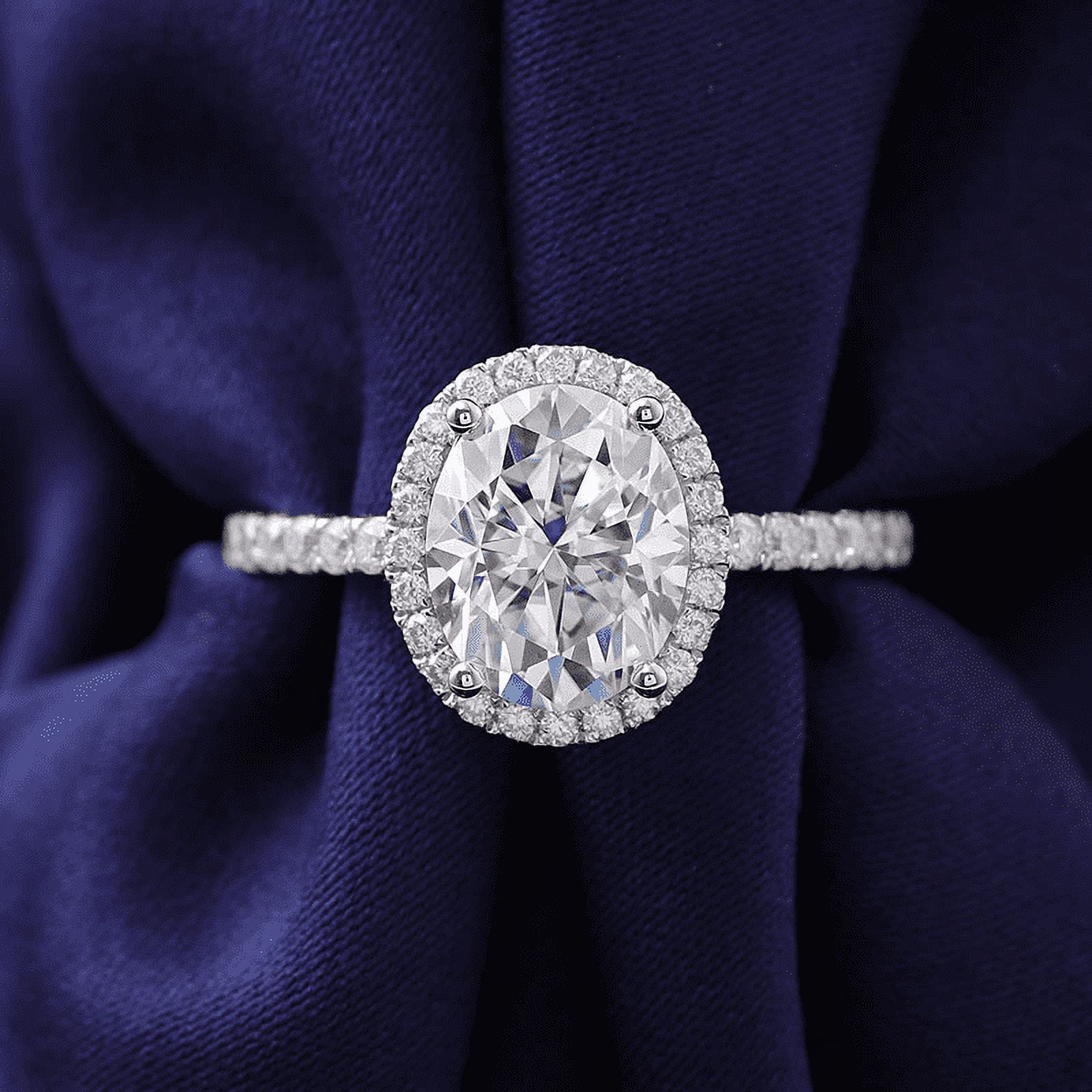 Birth Jewel 2.2 Ct Oval Cut White Diamond Ring for Her – 14K White Gold ...