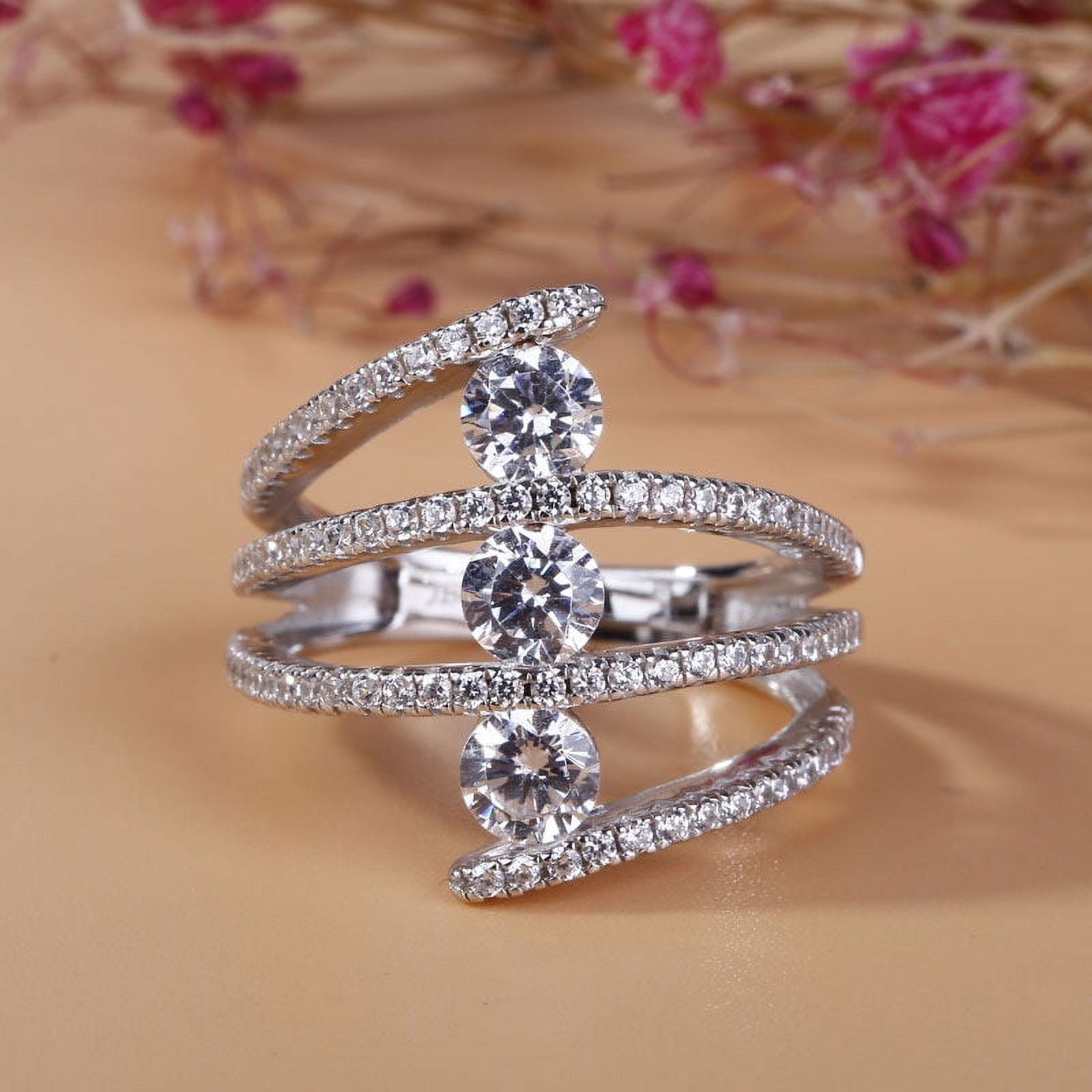 Birth Jewel 2.8 Ct Round Cut Brilliant Diamond Engagement Ring - 14K ...