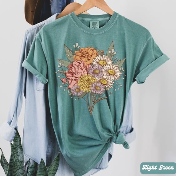 Birth Month Flower Bouquet T-Shirt, Perfect Mothers Day Gift for Mom ...