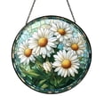 Birth Month Flower Glass Suncatcher Painted Floral Window Hanging ...