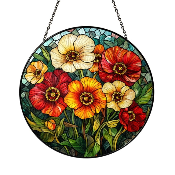 Birth Month Flower Inspired Stained Glass Suncatcher Floral Window ...