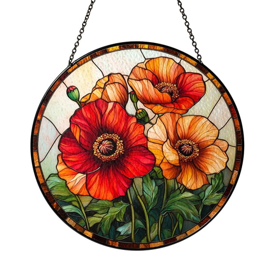 Birth Month Flower Stained Glass Style Suncatcher, Botanical Window ...