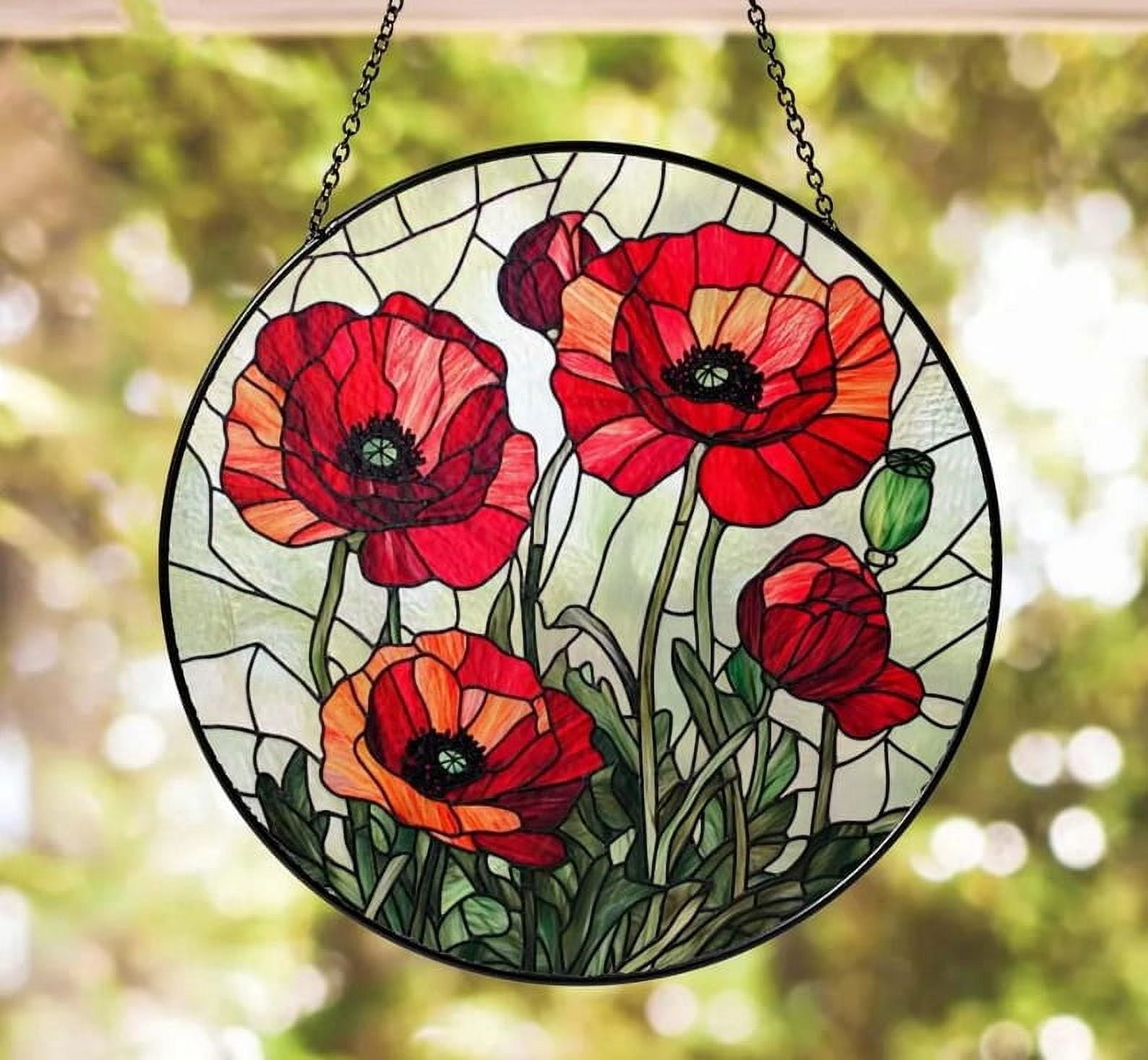 Birth Month Flower Stained Glass Suncatcher, Birth Month Flower ...