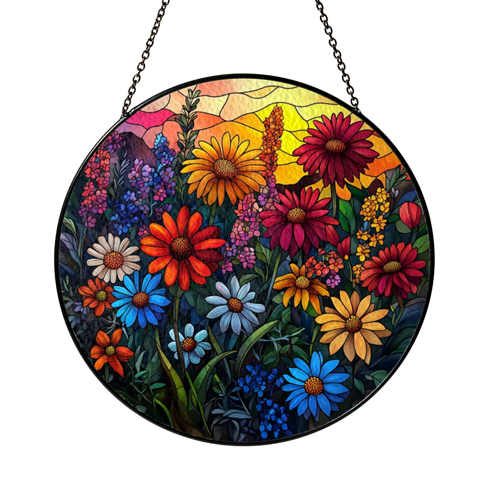 Birth Month Flower Stained Glass Suncatcher Display, Floral Garden ...