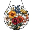 Birth Month Flower Stained Glass Suncatcher Window Decor Floral Hanging ...