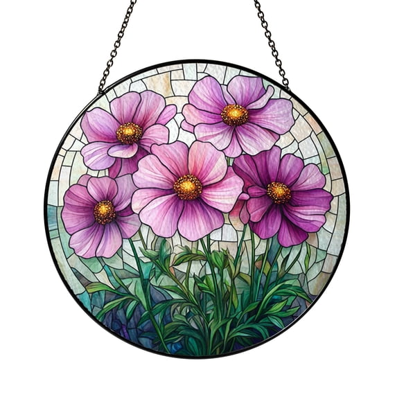 Birth Month Flower Stained Glass Suncatcher Window Hanging Decor ...