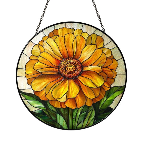 Birth Month Flower Window Suncatcher, Stained Glass Style Floral ...