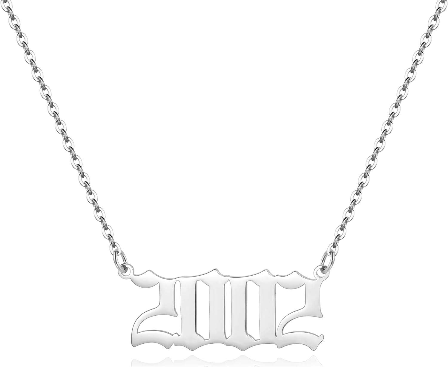 Birth Year Necklace for Women,Stainless Steel Birth Year Number Pendant ...