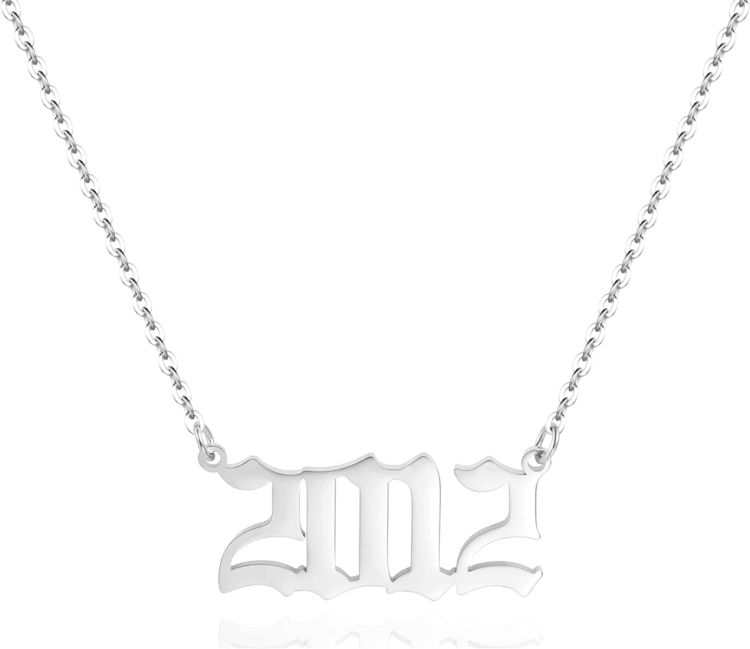 Birth Year Necklace for Women,Stainless Steel Birth Year Number Pendant ...