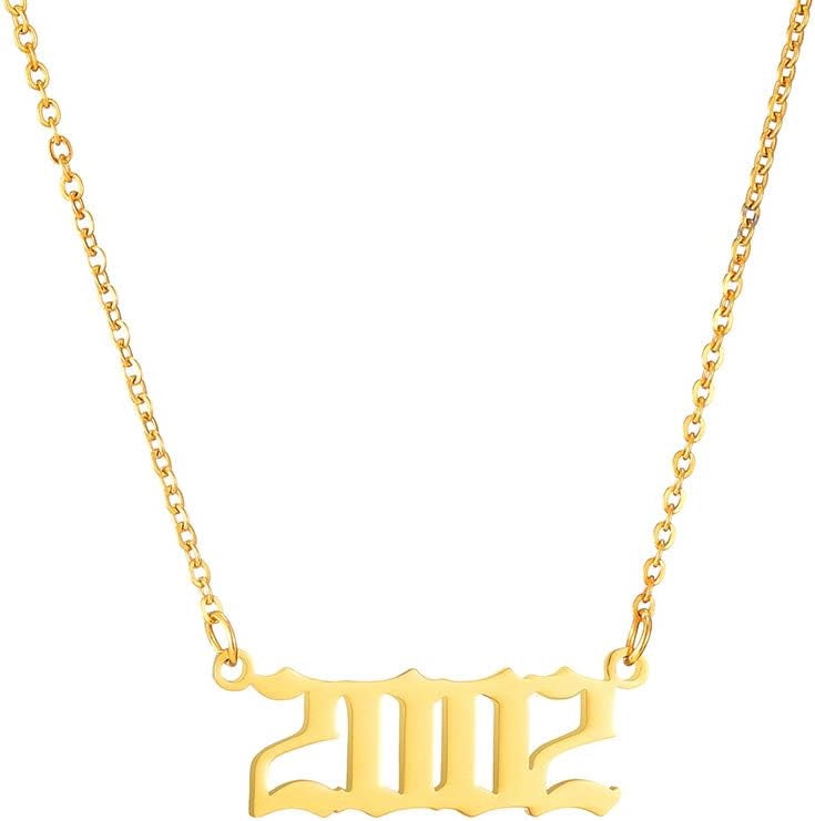 Birth Years Necklace,Initial Year Number Pendant Necklace Birthday Gift ...