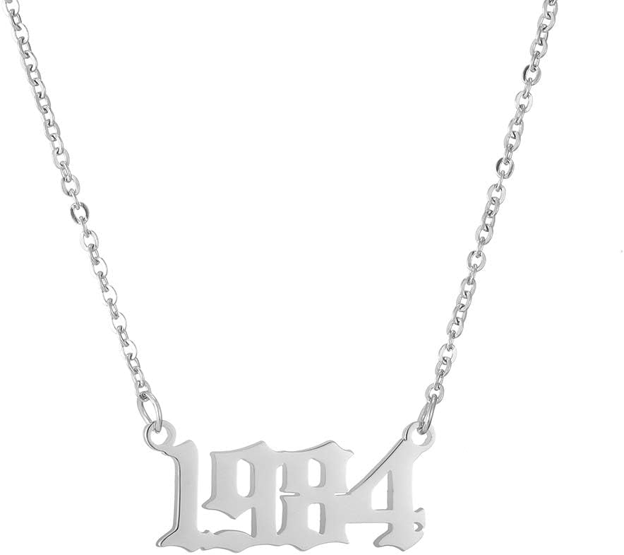 Birth Years Necklace,Initial Year Number Pendant Necklace Birthday Gift ...