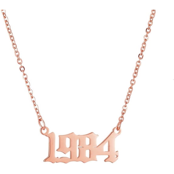 Birth Years Necklace,Initial Year Number Pendant Necklace Birthday Gift ...